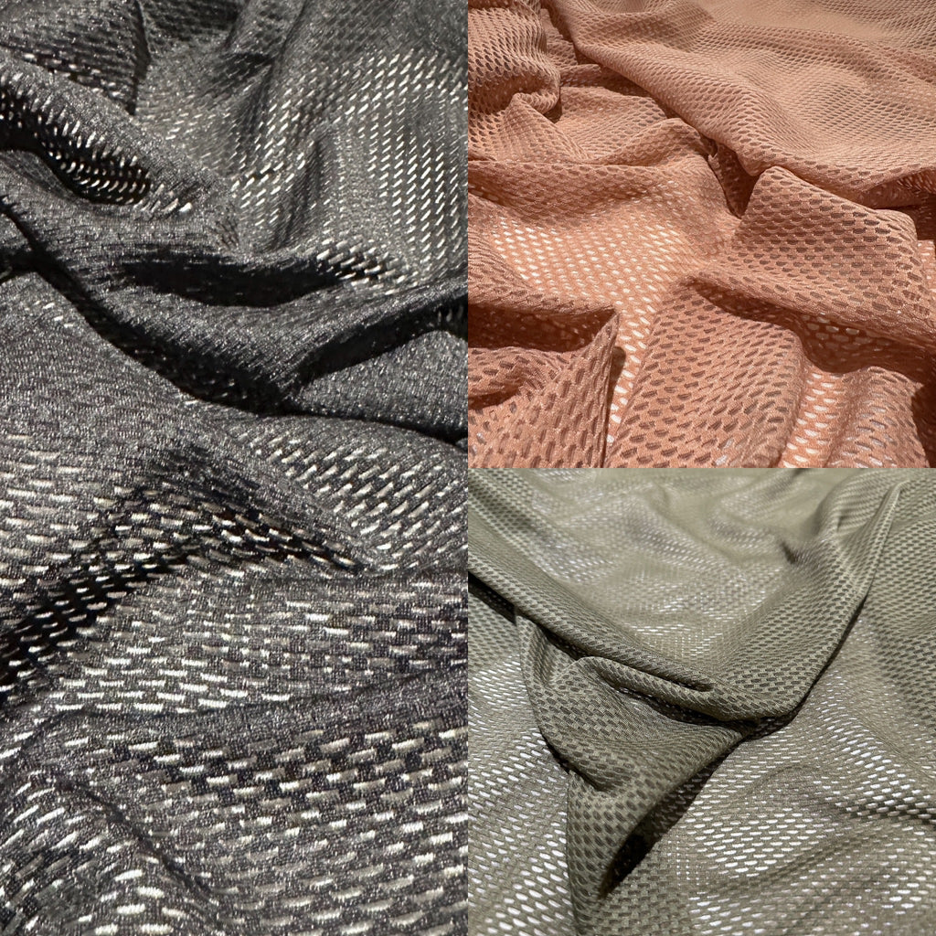 FS1198 Plain Fishnet Mesh Fabric Stretch Black Salmon Olive – Fabric Styles