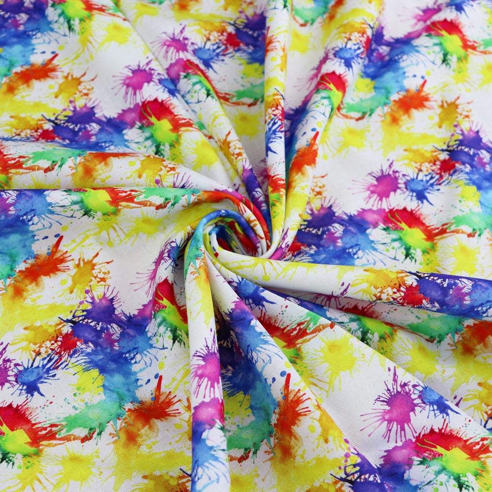FS1026 Paint Splash Tie Dye Cotton Fabric Rainbow – Fabric Styles